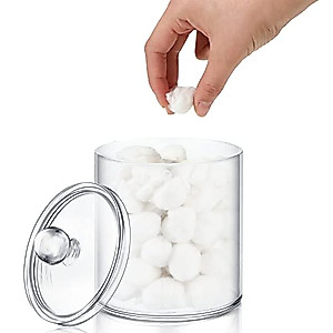 6 Pcs Extra Large Apothecary Jars Restroom Bathroom Organizer Cotton Ball Holder Bathroom Containers Acrylic Bathroom Jars with Lids Set Apothecary Jar Set for Cotton Swab Hair Clip
