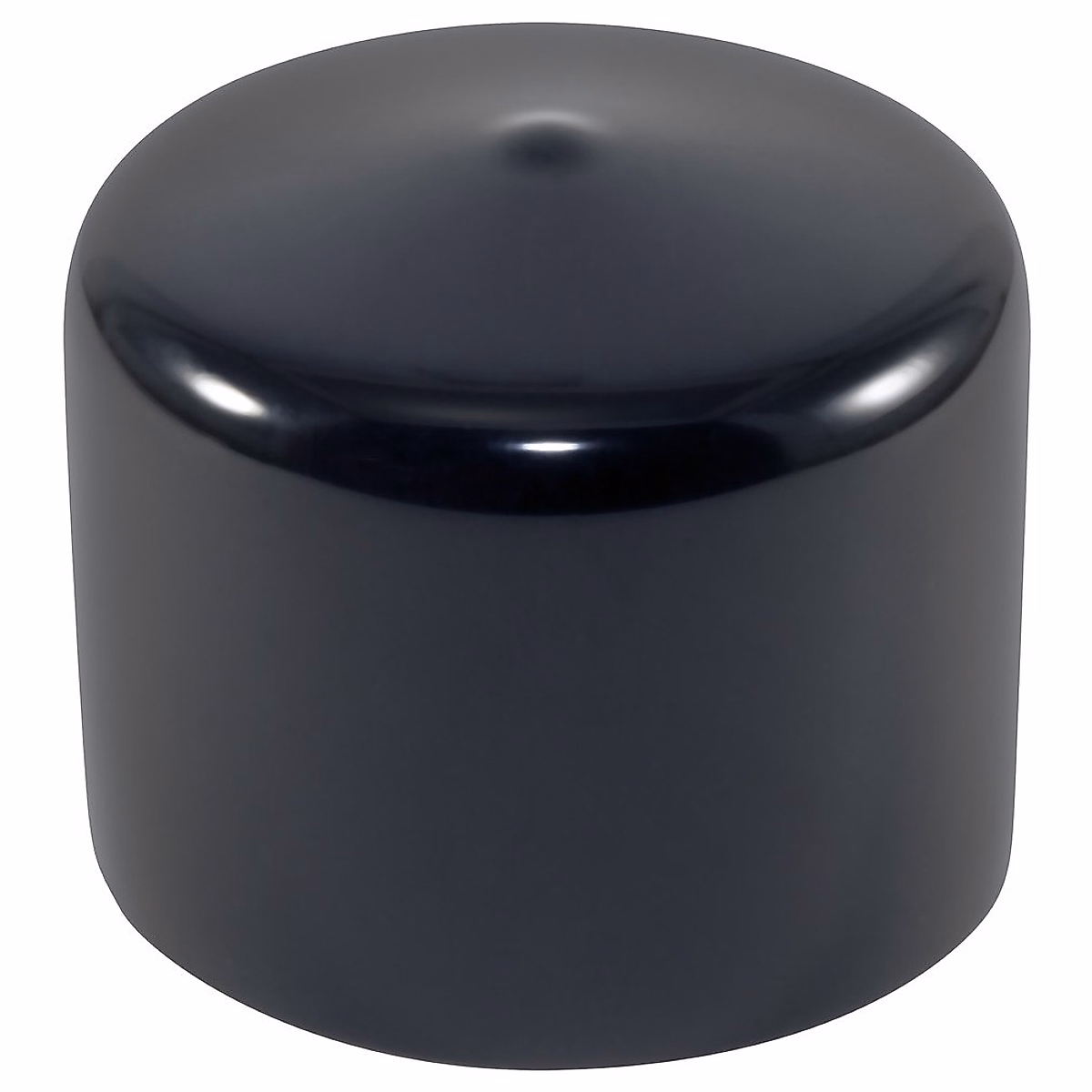 Caplugs 99394173 Plastic Round Cap VC-2500-24, Vinyl, Cap ID 2.500" Length 1.500", Black (Pack of 10)
