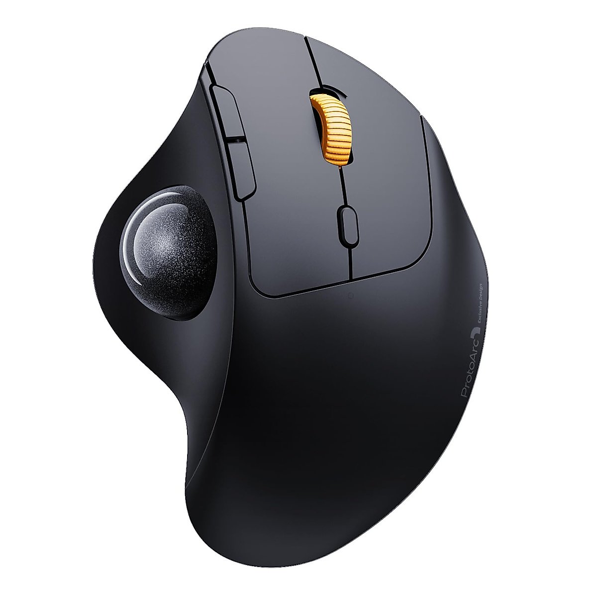 ProtoArc Wireless Trackball Mouse, Bluetooth Mouse Rechargeable Computer Laptop Mouse, 3 Device Connection&, Compatible for PC, iPad, Mac, Windows-Black