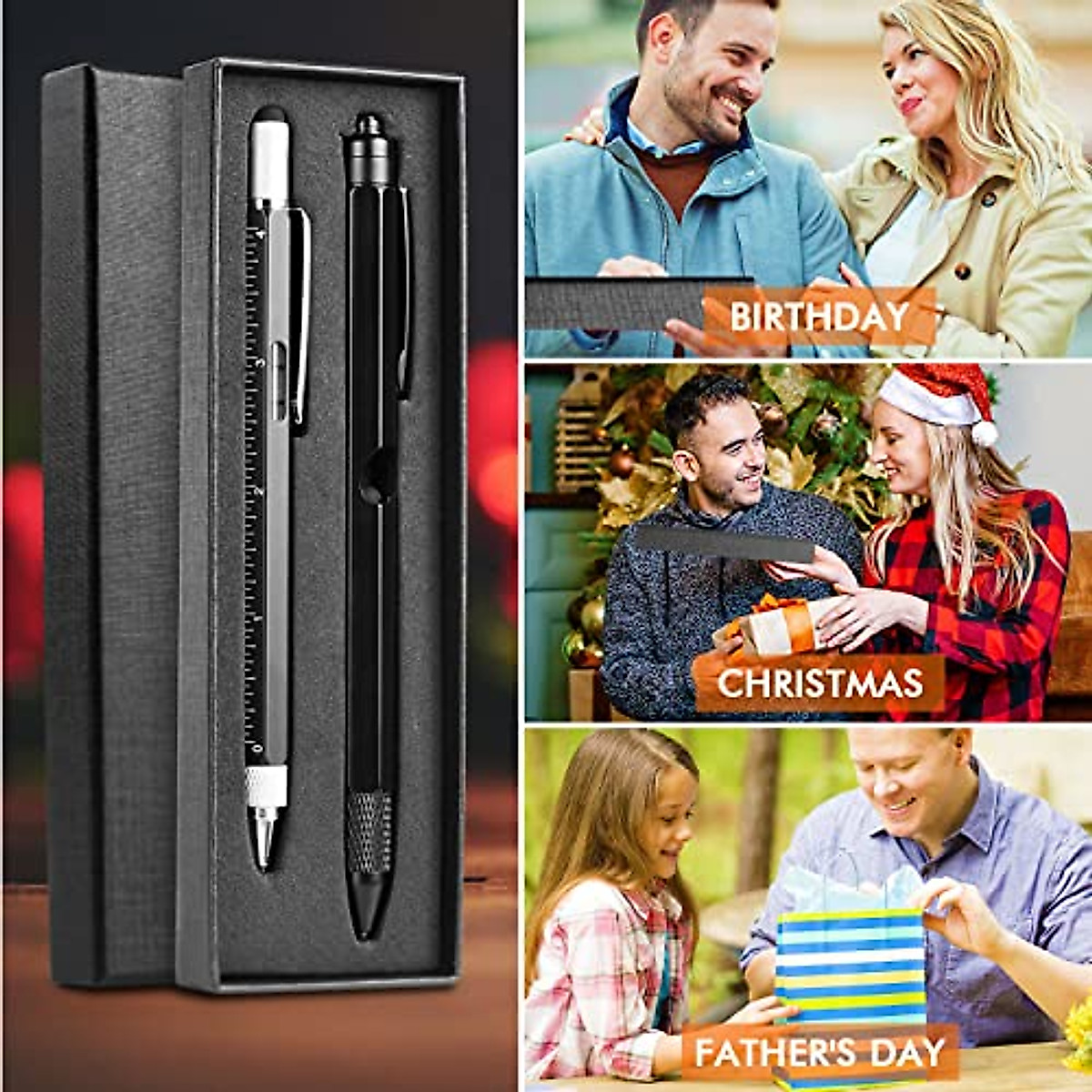 Stocking Stuffers Gifts for Men, Multitool Pen Set, Christmas Gifts for Men Who Have Everything, Pocket Tools Cool Gadget, Anniversary Birthday Gifts for Him Husband Boyfriend Dad Grandpa