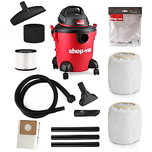 Shop-Vac 5 Gallon 2.0 Peak HP Wet/Dry Vacuum 5971536 + 90115 Dacron Cloth Filter 2 Pack