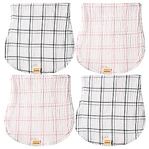 MUKIN Baby Burp Cloths - Neutral 100% Cotton Burping Cloth Set for Babies. Burp Rags, Burp Clothes for Newborn Unisex Baby Boy&Girl. Soft Absorbent Breathable Baby Spit Up Rags