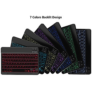 Backlit Bluetooth Keyboard and Mouse Combo for iPad Air Pro Mini Tablet iPhone Android Samsung Smartphone Cell Phone Rechargeable Ultra Slim Wireless Keyboard Mouse Portable iPadOS 13 & Above (Black)