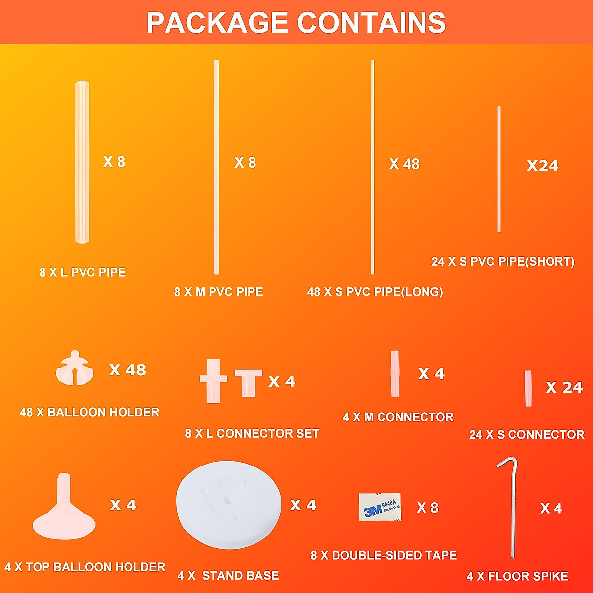 KATBUU 4 Sets of Balloon Stand Kit - 62in Balloon Stands with Base, Balloon Sticks, Decorations for Party Birthday Wedding Baby Shower Gender Reveal Graduation