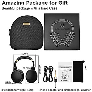 Funsmile Active Noise Cancelling Headphones Bluetooth Headphones Wireless Headphones Over Ear Built-in Microphone Deep Bass, 30 Hours for Travel/Work/TV/Computer/Cellphone - Gold