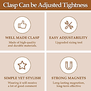 Jecanori Magnetic Bracelets for Women,Pure Titanium Magnetic Bracelets,Adujstable Bracelet,Jewelry Gift with Sizing Tool Magnetic Field Therapy（Flawlessness Series