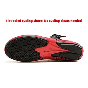 Santic Mens Lockless Cycling Shoes Lock-Free Road Bike Shoes Cycling Sneakers Cleats not Compatible Indoor and Outdoor Bicycle Shoes Red
