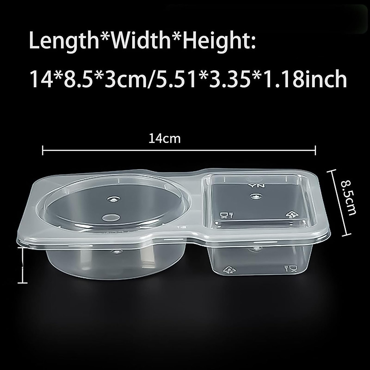 Reusable on the Go Snack Containers, Reusable Snack Packs Containers, Double Compartment Condiment Container, Cheese and Nuts Snack Container, Collapsible Snack Containers with Lids (10 Pcs)