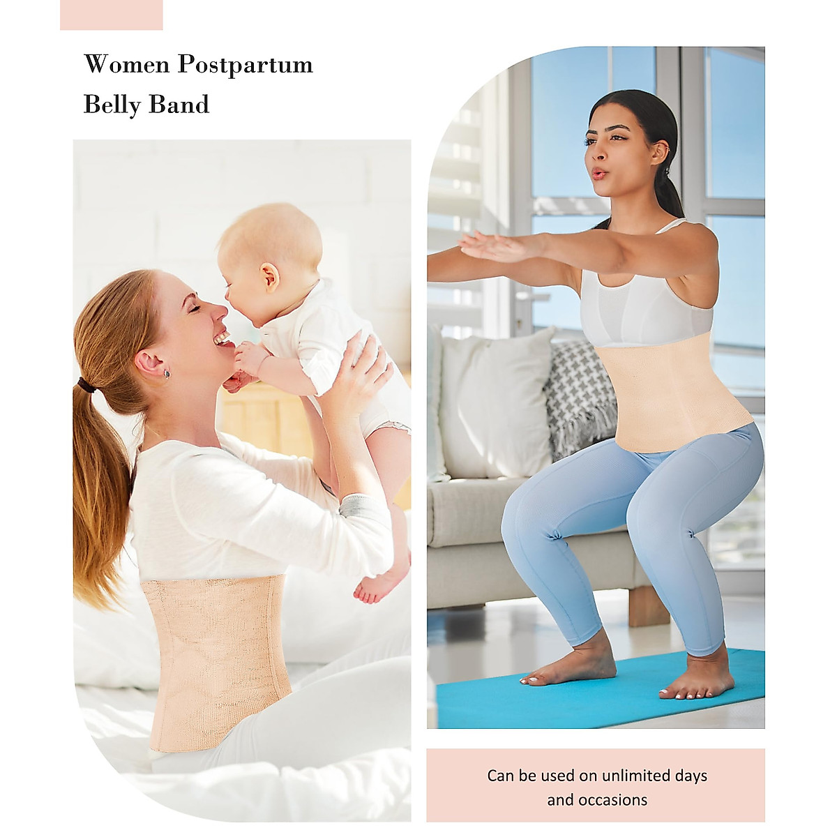 Nebility Womens' Waist Trainer Tummy Control Waist Cincher Slim Body Shaper (Beige Without Hook, S)