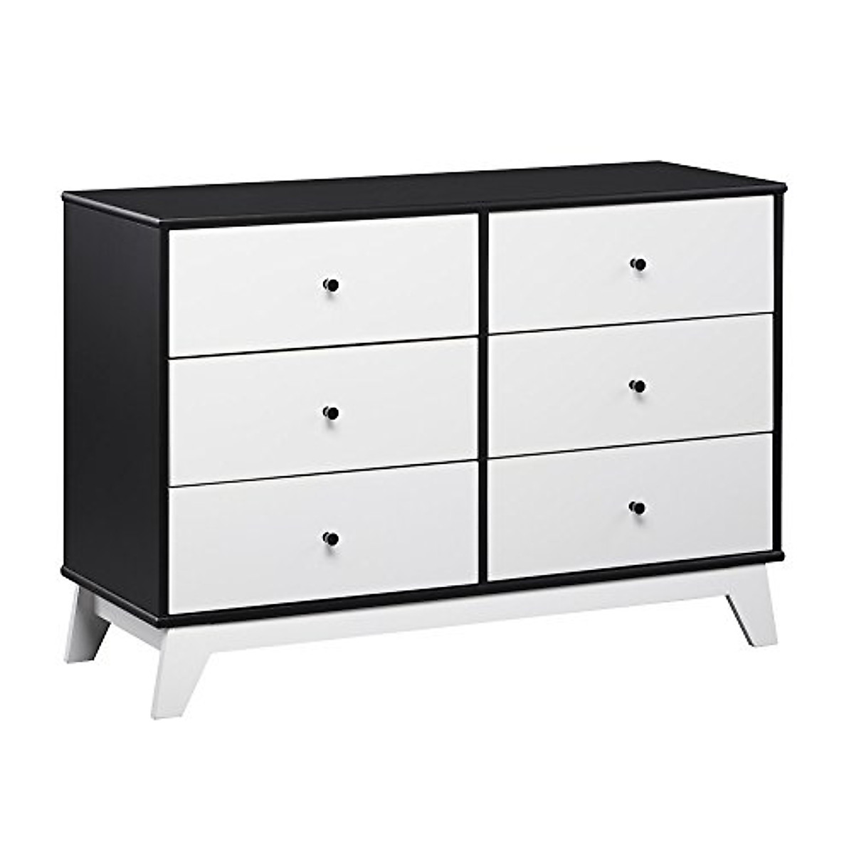 Little Seeds Rowan Valley Flint 6-Drawer Dresser, Black/White