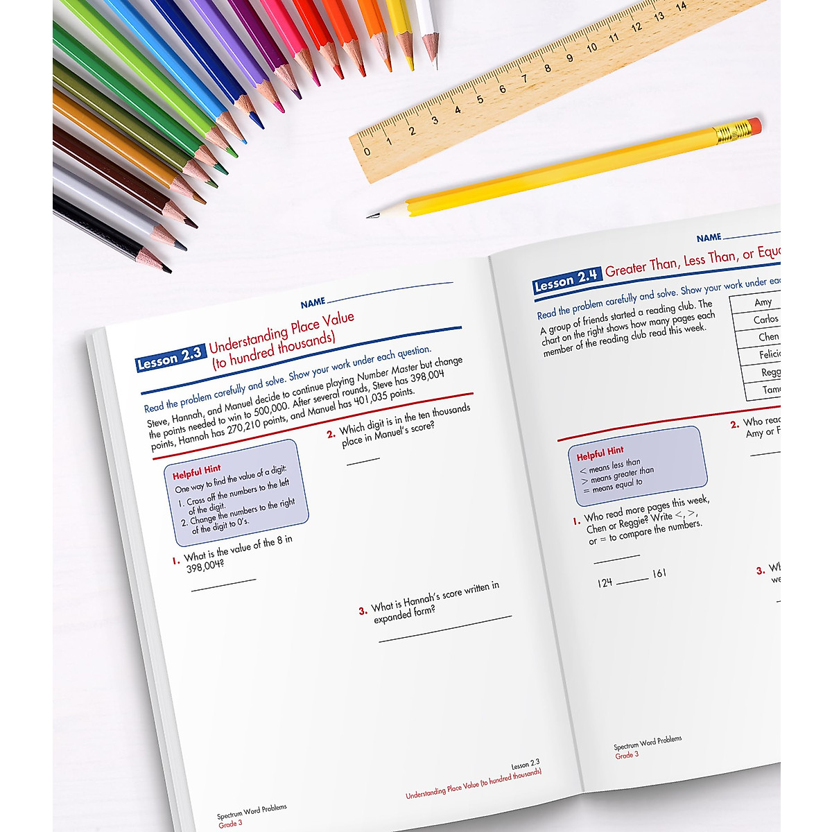 Spectrum Math Word Problems Grade 3 Workbook, Ages 8 to 9, 3rd Grade Math Word Problems, Fractions, Algebra Prep, Geometry, Multi-Step Word Problems, Money, and Time - 128 Pages