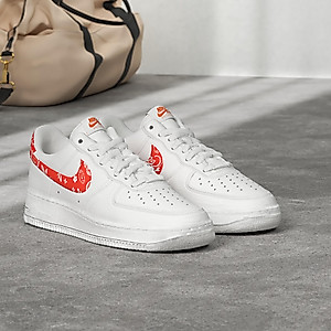 Nike Women's Air Force 1 Low Shoe, White/Rush Orange-white, 7.5