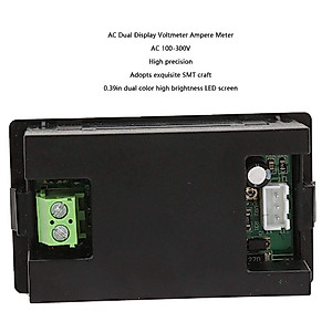 AC 100~300V LED Digital Voltage Current Multimeter, Dual Display Volt Amp Meter Gauge Panel 0-10A(Red-Red)