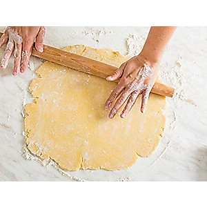 French Rolling Pin for Baking Pizza Dough, Pie & Cookie in wood - Essential Kitchen utensil tools gift ideas for bakers 18 inch Pins