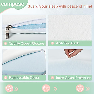 ANGELBLISS Baby Bassinet Bedside Sleeper with Gel Memory Mattress Topper, Easy Folding Portable Bassinet for Baby with Wheels, Mattress with Removable Cover