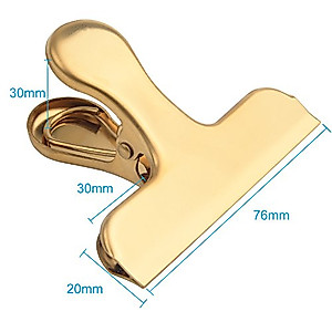 Chip Bag Clips,8 Pack Large Golden Stainless Steel Air Tight Bag Clip Perfect for Kitchen &Office (8 pack)