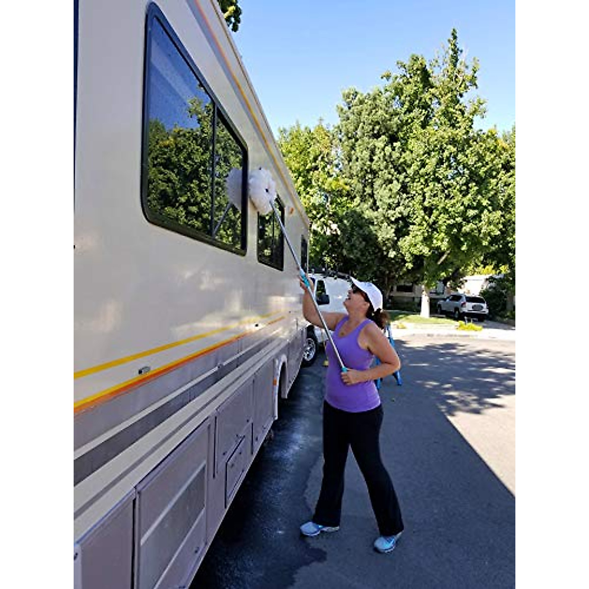 Car Cleaning Brush with Long Handle Best for Washing Your Car, Truck, RV, etc. - Extends 60" Perfect for Hard to Reach Places