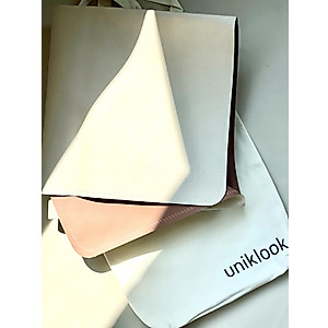 Uniklook Mat – 39”x39” Square | Luxurious, Faux-Leather Drop Cloth | Tummy Time, Picnic, Craft mat or Beach Blanket | Wipeable, Waterproof, Mat for Under High Chair Rug (Blanc, Terra, 39"x39")