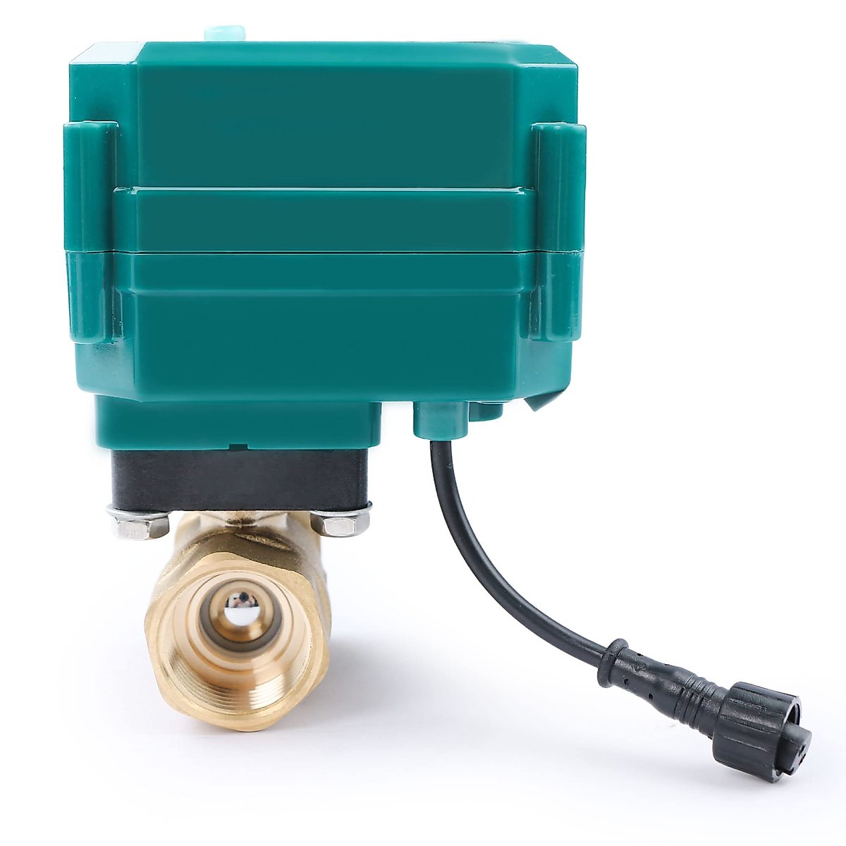 U.S. Solid 3/4" Smart Motorized Ball Valve - Remote App Mobile Control Brass Electrical Ball Valve with Manual Switch, 5V DC USB Connection