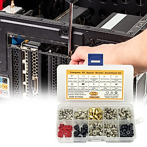 qiguch66 228Pcs Screw Set High Strength Sturdy Carbon Steel Computer Screw Standoffs Kit for Hard Drive