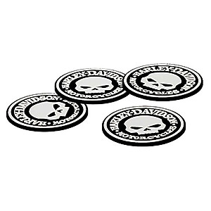 Harley-Davidson Skull Coasters Set - 4 Rubber Coasters HDL-18522