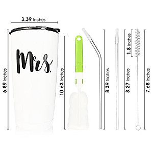 All Luxy Mr and Mrs Tumblers - Stylish Mr and Mrs Cups Gifts for Newlyweds - Future Mr and Mrs Wine Tumblers - Perfect His and Hers Newly Wedding Mugs Presents for the Couple