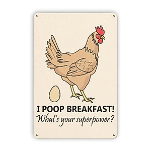 Chicken Coops Signs Chicken Signs Breakfast Funny Design Metal Signs Chicken Decor Farm Sign 8 X 12 Inches