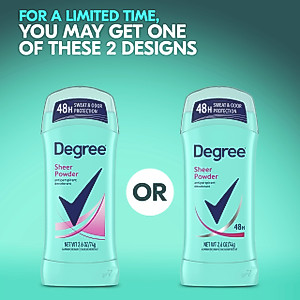 Degree Original Antiperspirant Deodorant Sheer Powder Pack of 6 48-Hour Sweat & Odor Protection Antiperspirant for Women 2.6 oz