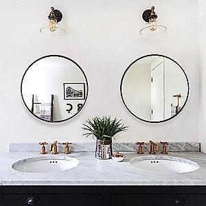 Fabuday Black Circle Mirror for Wall 20 inch - Round Mirror for Bathroom, Entryway, Living Room, Hallway, Bedroom Decor, Matte Frame Mirror