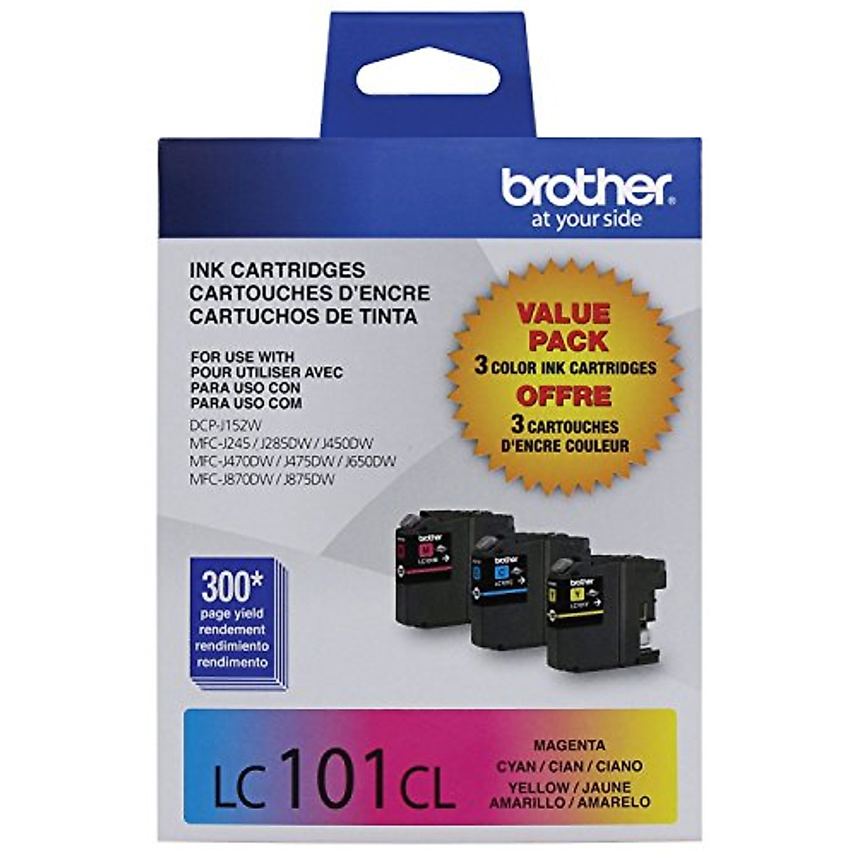 Brother Printer Innobella LC1013PKS LC101 3pack Standard Yield Color Ink (2 Pack)