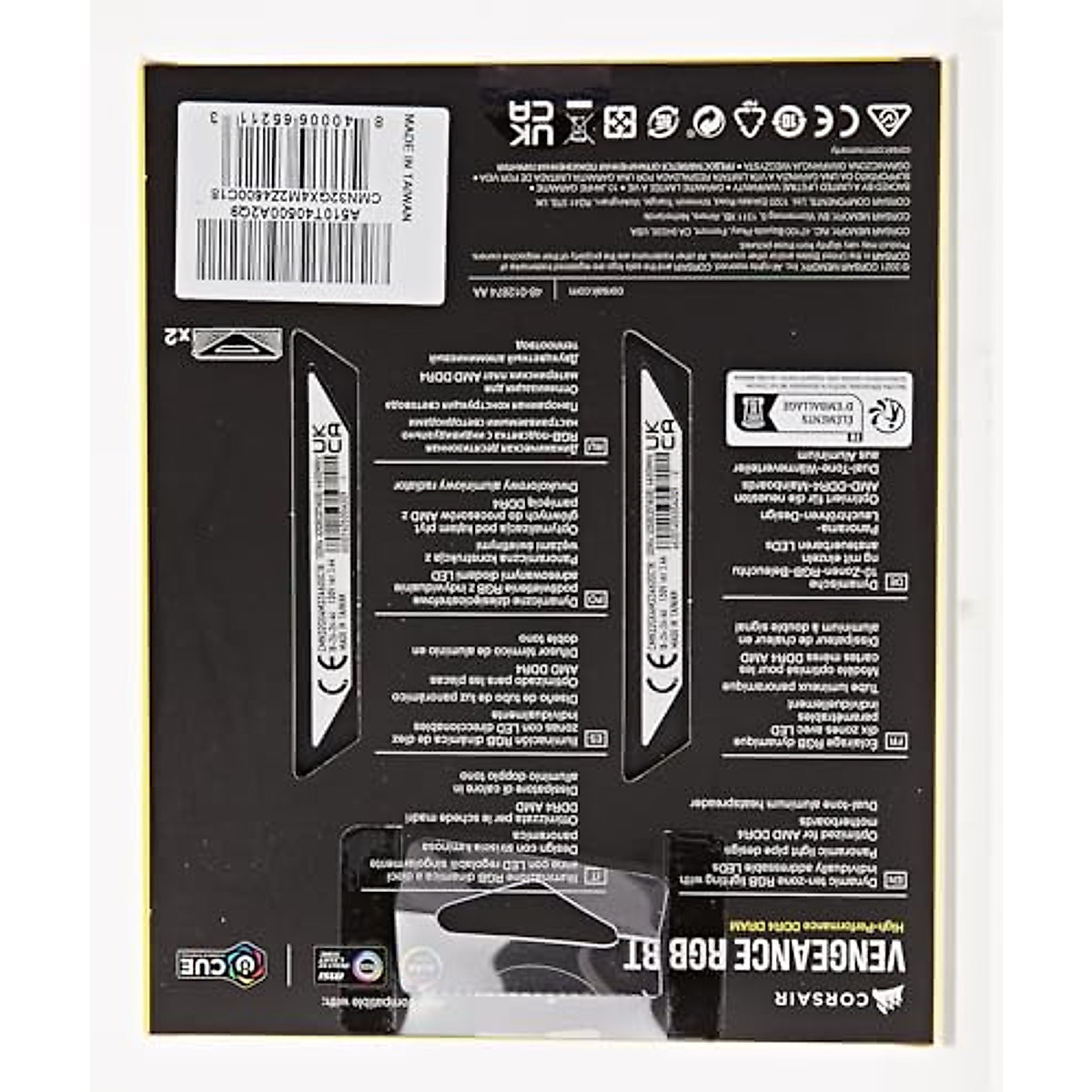 CORSAIR Vengeance RGB RT 32GB (2x16GB) DDR4 4600 (PC4-36800) C18 1.35V Desktop Memory