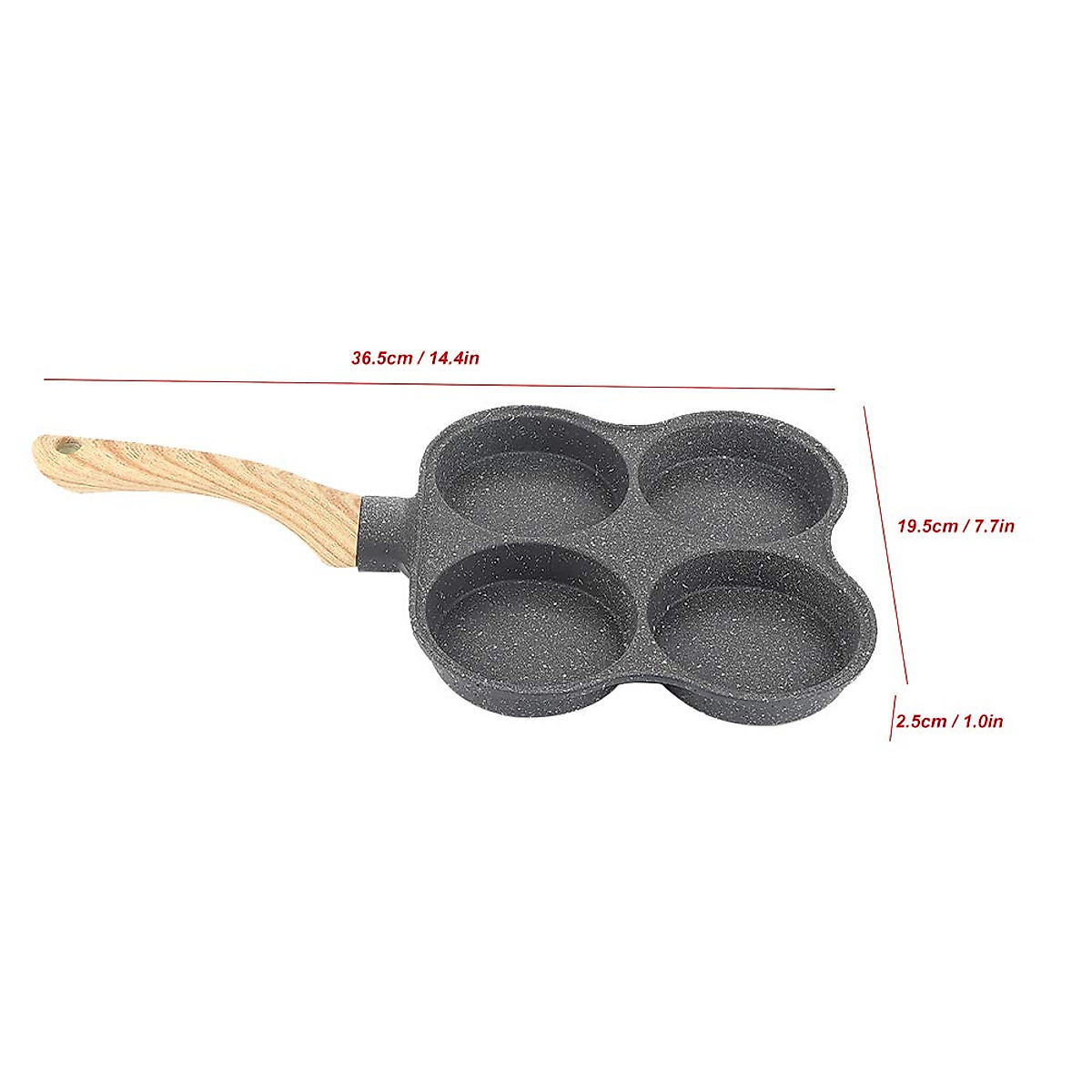 Multi Egg Frying Pan, 4 Hole Omelet Pan Non Stick Frying Pans Breakfast Pancake Maker for Induction Cooker Gas Stove