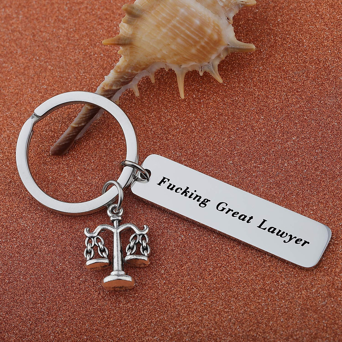 LQRI Scales of Justice Lawyer Gifts Fucking Great Lawyer Keychain Thank You Gift for Lawyer Attorney, Law School Graduates Gifts (silver)