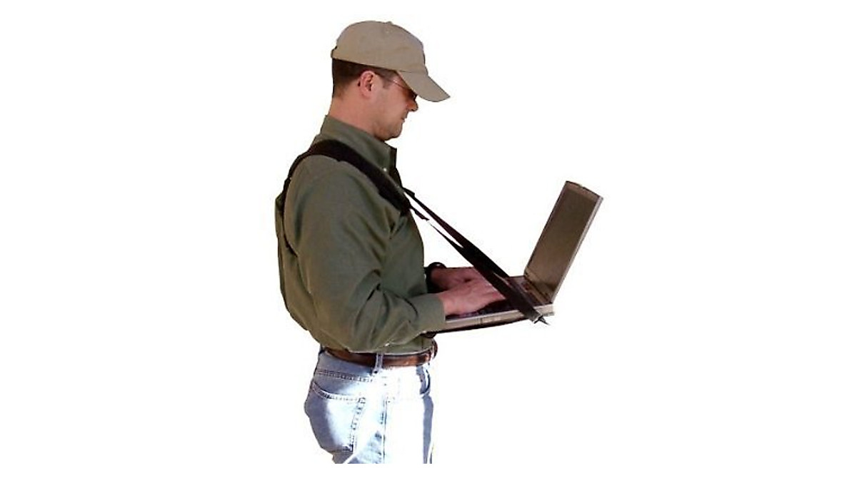 Connect A Desk Wearable Laptop Harness for Hands-Free Mobility