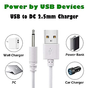 BATSOEASY 2 Pack 2.7ft Replacement DC Charging Cable, USB to DC 2.5mm Fast Charger Cord Adapter - 2.5mm (This is NOT Barrel Jack)