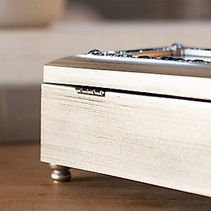 Cottage Garden Watching Over You Champagne Silver Petite Jeweled Music Box Plays Friend in Jesus