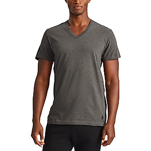 POLO RALPH LAUREN Men's Classic Fit Cotton V-Neck Tee, Andover Heather/Polo Black, Madison Heather/Polo Black, Polo Black/Red, Large