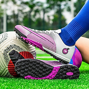 DHOVOR Mens Womens Indoor Soccer Cleats Youth Athletics Turf Soccer Shoes Boys Non Slip Football Shoes