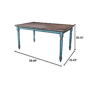 Powell Furniture Willow Dining Table, Multicolor, 35.1/2" x 59" x 30.1/4"