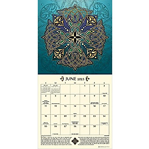Celtic Mandala 2023 Wall Calendar: Earth Mysteries & Mythology by Jen Delyth | 12" x 24" Open | Amber Lotus Publishing