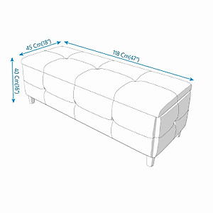 Panana Rectangle Tufted Lift Top Storage Ottoman Bench, Footstool with Solid Wood Legs Upholstered Storage Bench, Gray Linen Fabric