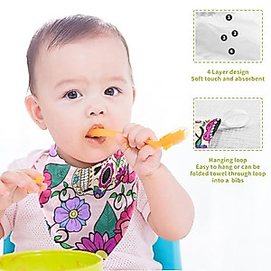 CUPADA 3 Pack Sugar Skulls Floral Baby Muslin Washcloths, Pink Halloween Face Towel Burp Cloths Ultra Soft Absorbent Cotton Bath Wipes Towels for Newborn Boys Girls