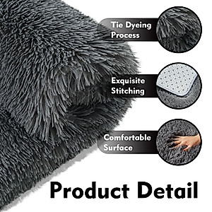 Super Soft Shaggy Rug, Grey Fluffy Fuzzy Shag Shaggy Soft Plush Carpet, 4x6 Indoor Floor Gray Rug for Kids Home Dorm Decor Aesthetic