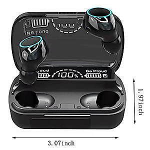 YUUAND Wireless Bluetooth 5.2 in Ear Earbuds TWS Lightweight Earbuds Built in Microphone Noise Cancelling Heavy Bass IPX5 Waterproof Earbuds with Charging Case