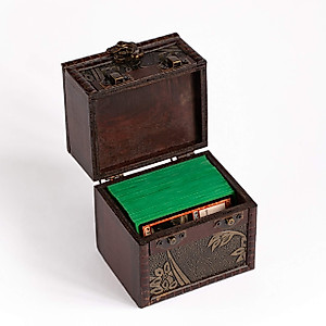 KakapopoTCG Elven Vault (Growth) Wood Deck and Counter Box Protector Sleeve Storage Trading Cards TCG MTG Magic FaB YGO EDH Commander Box FaB TCG PTCG Dice Box DnD Spell Box