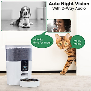 Owlet Home Smart Automatic Pet Feeder with 1080P HD Camera for Cats & Dogs (3.5L), WiFi, Live Video, Auto Night Vision, 2-Way Audio, Works with Alexa & Google Assistant, Motion Alert, No Monthly Fee