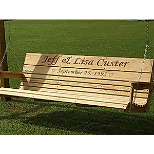 5 Ft Cypress Porch Swing with Custom Engraving