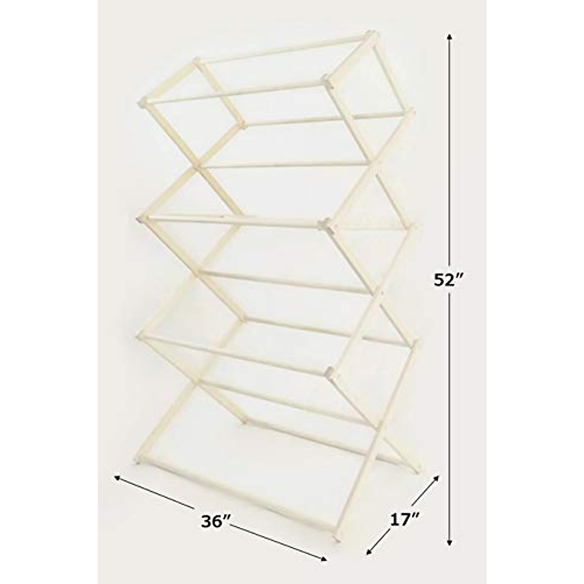 Clothes Drying Rack Wooden Maple Folding Amish Handmade Quality 36 Inches Wide 52 Inches Tall USA
