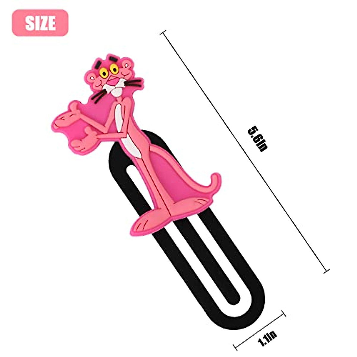 Pink Pan_Ther Bookmarks for Kids 3D Non-Slip Anime Cartoon Bookmark Page Holder Unique Gift Idea Anime PVC Book Marker Reading Accessories for 100th Day of School Gift,Book Lovers,Students,Christmas
