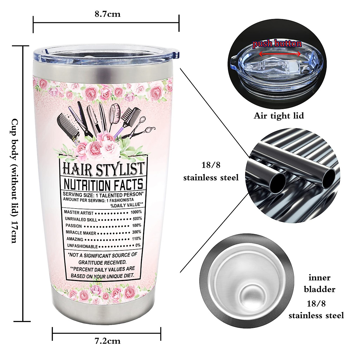 ZANIION Hair Stylist Gifts Tumbler, Hairstylist Gift Ideas, Hairdresser Gifts, Gifts For Hairdressers Female, Hair Salon Decor, To Hair Dresser/Hair Cutter Gift, Barber Gifts For Women Coffee Cup 20oz